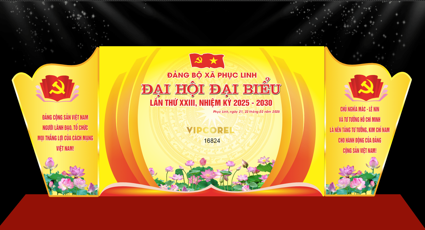 Backdrop Đại Hội đại biểu đảng bộ xã Phục Linh | VIPcorel.com - Thư ...