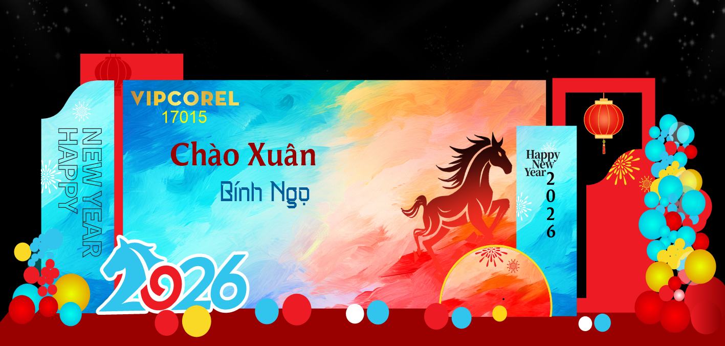 Backdrop Happy New Year 2026 file corel #22 | VIPcorel.com - Thư viện ...