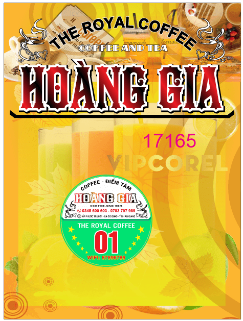 Mẫu biển The royal coffee Hoàng Gia | VIPcorel.com - Thư viện mẫu thiết ...