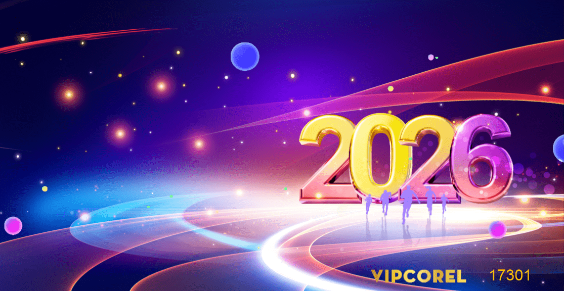 Backdrop Happy New Year 2026 file corel #157 | VIPcorel.com - Thư viện ...