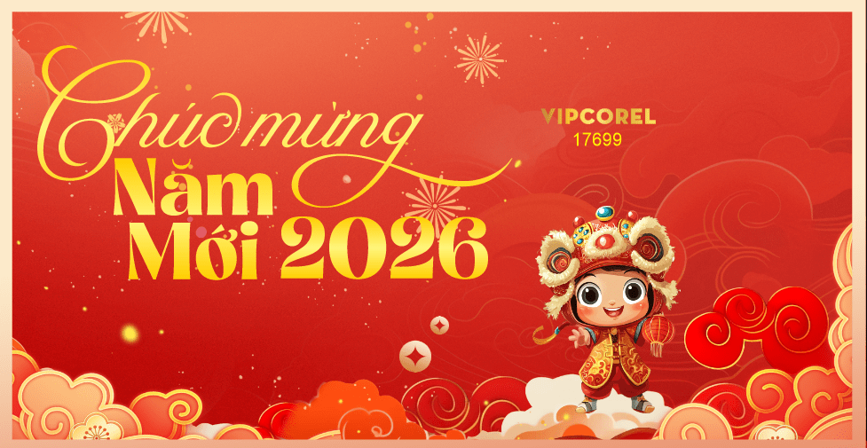 Backdrop Happy New Year 2026 file corel #324 | VIPcorel.com - Thư viện ...