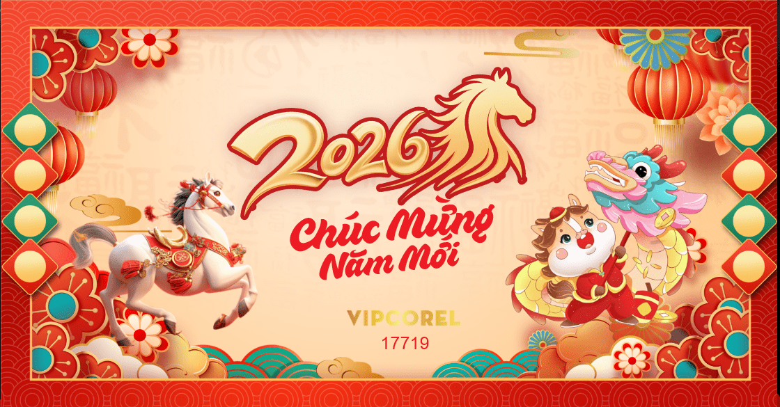 Backdrop Happy New Year 2026 file corel #340 | VIPcorel.com - Thư viện ...