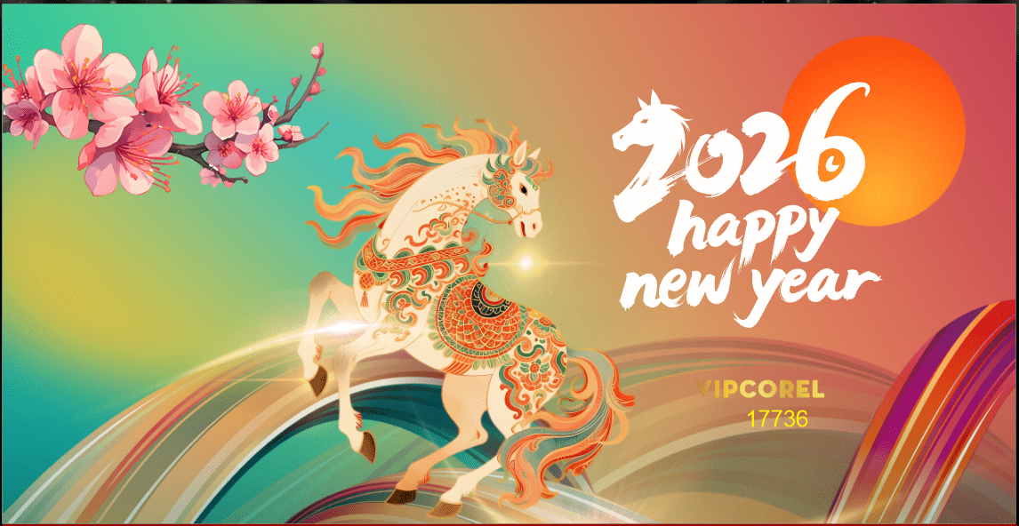 Backdrop Happy New Year 2026 file corel #357 | VIPcorel.com - Thư viện ...